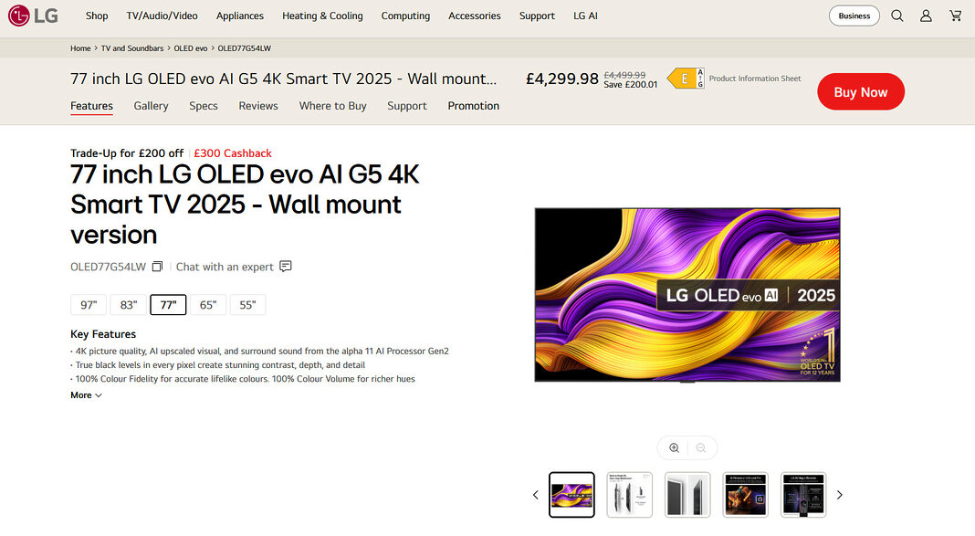 LG G5 OLED Evo 2025: Das sind die Unterschiede der G57, G58 und G59 Modellnummern (G54 Update ...